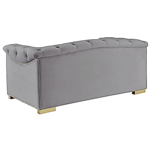 TOV Furniture Farah Grey Velvet Loveseat
