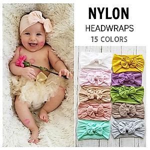 DANMY Baby Girl Nylon Headbands Newborn Infant Toddler Hairbands Knotted Children Soft Headwrap Hair Accessories