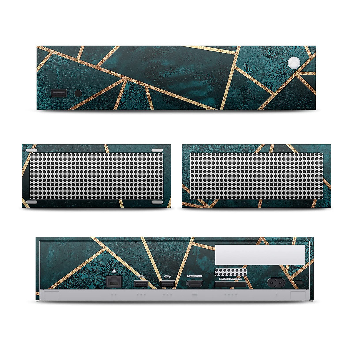 Head Case Designs Officially Licensed Elisabeth Fredriksson Deep Teal Stone Art Mix Vinyl Sticker Gaming Skin Decal Cover Compatible With Xbox Series S Console and Controller Bundle