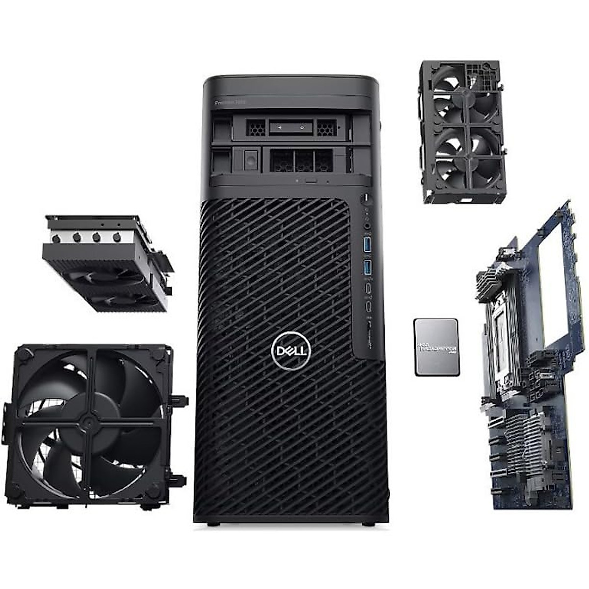 Dell Precision 7000 7865 Workstation - AMD Ryzen Threadripper PRO Dodeca-core (12 Core) 5945WX 4.10 GHz - 32 GB DDR4 SDRAM RAM - 1 TB SSD - Tower - Black, 16.3" x 6.8" x 16.9"