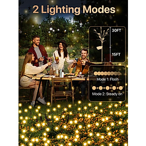 ONTROAD Solar Garden Lights, New Upgraded Leaf Design 20 LED Solar Firefly Lights, Solar Garden Lights Outdoor Waterproof, Firefly Lights Solar Outdoor Decorations for Patio Yard, Warm White (2 Pack)