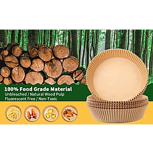 CREATIVE KITCHEN(CK) Air Fryer Liners| 6.3 inches 100PCS Disposable Paper Liners | Non-Stick Parchment Paper Liners | Oil-Proof, Water-Proof, | Airfryer Liners For Oven Baking| Roasting Microwave