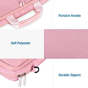 MOSISO Laptop Shoulder Bag Compatible with MacBook Pro 16 2023-2019 M2 A2780 M1 A2485 A2141,15-15.6 inch Notebook,Double Layer Messenger Bag with Horizontal Pocket&Adjustable Depth at Bottom&Belt,Pink