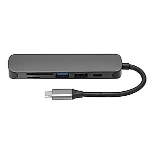USB Adapter, USB C Hub 6 in 1 Type-C Adapter 4K x2K 3840 x 2160 Resolution USB 3.0 5Gbps USB 2.0 480Mbps Docking Station Adapter for Lenovo