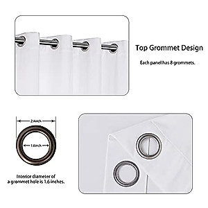 LORDTEX White Velvet Curtains for Living Room - Thermal Insulated Velvet Blackout Curtains Room Darkening Grommet Window Drapes, 52 x 84 Inch, 2 Panels