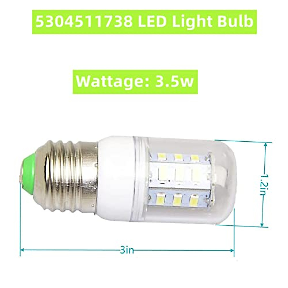 KEI 3418L Refrigerator Light Bulb for Frigidaire Kenmore 5304511738 LED Refrigerator Replacement Light PS12364857 4584444 AP6278388 (110V-240V 3.5W White)-2 Pack