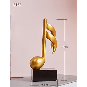 HAUCOZE 3pcs Music Note Decor Gifts Musical Figurine Modern Statue Sculpture Table Centerpiece Crafts Gold Home Arts 7.5inch