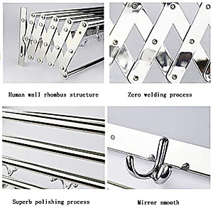 Wall Mounted Towel Bar Bath Dryer Folding Clothes Airer Holder Shelf Accordion Style Clothes Drying Rack Great for Laundry Room Bathroom Airer (Size : 70Cm)
