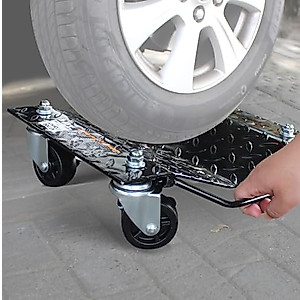 WayTov 50855 16" x 12" Solid Steel 4 Piece Car Dolly with 3" Swivel Wheels, 6,000 lb. Rating