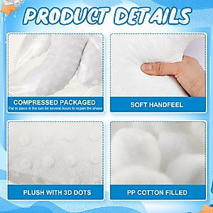 2 Pcs Starfish Pillow Cute Beach Pillow 20'' Star Fish Shaped Throw Pillows Plush Beach Room Decor Decorative Ocean Star Stuffed Toy Animal Plush Cushion for Bedroom Living Room (White,Blue)