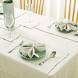 EVERLY Linen Cloth Napkins, Set of 4 100% Stonewashed French Linen Napkins, Dinner Napkins Everyday Use Cocktail Napkins, 18x18 Inches Wedding Napkins Cloth Washable