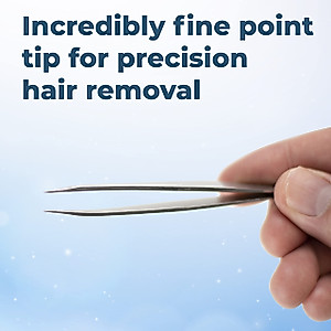 Bianco Brothers Professional Stainless Steel Tweezers | Strong Rust Resistant Tweezers with Ultra Fine Point Design for Precision | Perfect for Facial Hair Removal for Women & Men | Made in USA