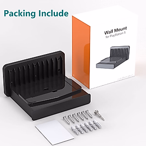 HomeMount PS5 Wall Mount - Space-Saving PS5 Stand & Wall Mount Kit, Easy Installation, Securely Mounts PS5 Behind TV (Black)