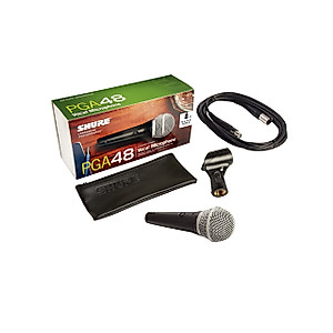 Shure PGA48 Microphone Bundle with MIC Boom Stand and XLR Cable
