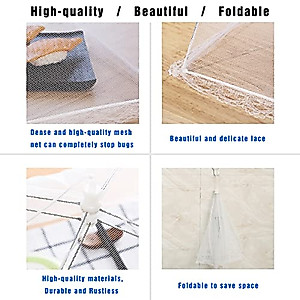 Mesh Food Covers for Outdoors,2 Extra Large 40"X24" and 2 Pack 17"X17" Pop-Up Mesh Food Tent Umbrella Food Cover for Outside Picnic Accessories BBQ Camping Party Keep Out Fly Bug Mosquito