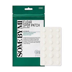 SOME BY MI 30 Days Miracle Clear Spot Patch - Pack of 1, 18 Counts, 2 Size(10mm 9Counts, 12mm 9Counts) - Invisible Hydrocolloid Skin Trouble and Pimple Patch with No Irritation - Korean Skin Care