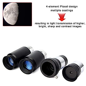 SVBONY Telescope Eyepiece Set Telescope Accessory Kit with 2X Barlow Lens 4 Element Plossl Design 6.3mm 32mm 40mm for Astronomical Telescopes