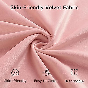 Furniliving Pink Vanity Chair, Velvet Makeup Chair for Bedroom, Home Office Desk Chair with Gold Plating Legs, Cute Accent Chair for Makeup Room, Bedroom, Living Room, Guest Reception (Velvet Pink)