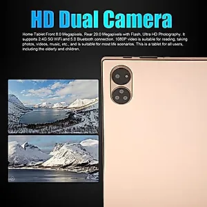 Zopsc 10in Tablet for Android 11 4G Talkable Tablet 2.4G 5G Dual Band WiFi 6GB 128GB 800W 2000W 1920 1200 MT6755 8 Core 8800mAh 100 240V Gold(US)