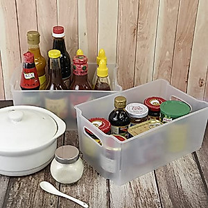 Jandson Kitchen Pantry Storage Bin, 6 Packs, Stackable Freezer Food Storage Box