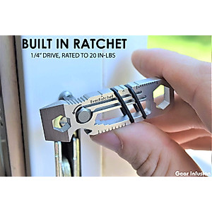 EverRatchet Clip Ratcheting Keychain Multitool (Titanium - Original)