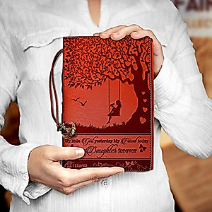 TERAVEX Daughter Gift from Mom or Dad- ''My Little Girl Yesterday My Friend Today My Daughter Forever'' Leather Writing Journal for Women & Teen Girls Christmas Gift Ideas