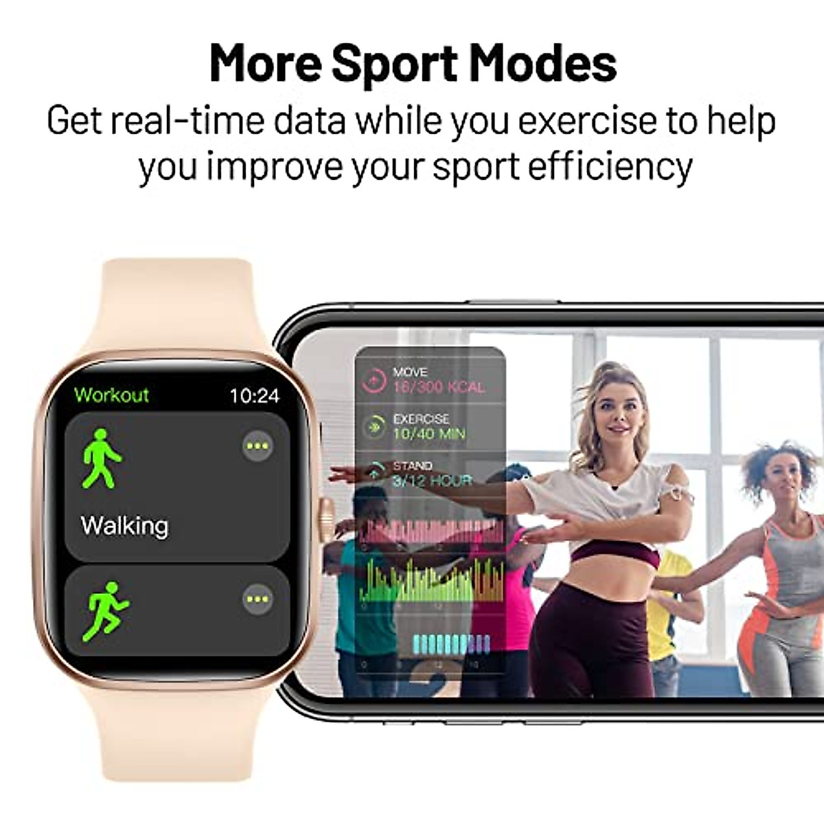 AZTTKIA Smart Watch, Fitness Tracker with 24/7 Blood Pressure and Heart Rate Monitors, Fitness Watch with IP68 Waterproof, 1.7" HD Large Screen Smartwatch Compatible with iOS Android