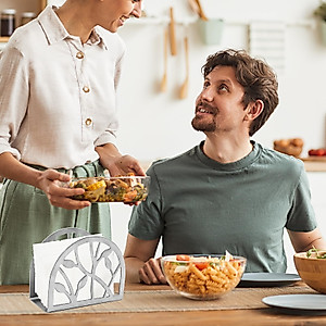 Stainless Steel Napkin Holder Freestanding Paper Napkin Holder Organizer Tissue Dispenser for Kitchen Countertops, Dining Table, Picnic Table, Indoor & Outdoor Use，Silver