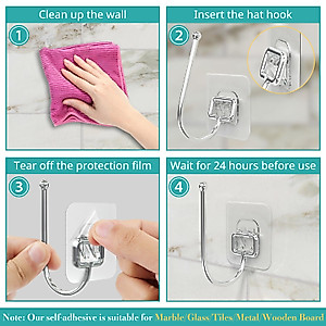 6 Pack Hat Racks for Baseball Caps Wall, Stainless Steel Hat Organizer for Baseball Caps, Hat Storage for Baseball Caps, Hat Hooks Hat Hanger Strong Adhesive/Wall Drilled for Door, Bedroom, Closet