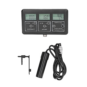 EVGATSAUTO Water Test Meter, Display 3 Results PH ORP EC TDS CF 7 in 1 Test Water Quality Monitor for Mining Agriculture Glassfish Pond (US Plug 110V)