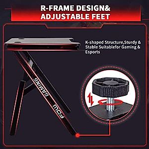 Gaming Desk Computer Desk 45.2"x 23.4" Home Office Desk Extra Large Modern Ergonomic Black PC Carbon Fiber Table Gamer Workstation with Cup Holder Headphone Hook