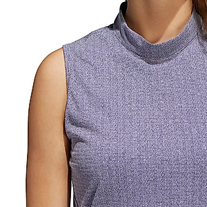 adidas Women's Standard Essentials Mock Neck Sleeveless Golf Polo Shirt, Legacy Indigo/White, Medium