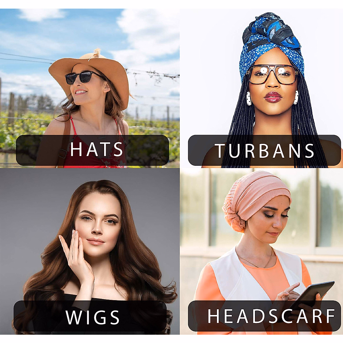 Madison Headwear Wig Grip Headbands For Women- Adjustable To Custom Fit Your Head - Velvet Comfort - Wig Bands No Slip Breathable Lightweight Material For All Day Wear! Keep Wig Comfortably Secured