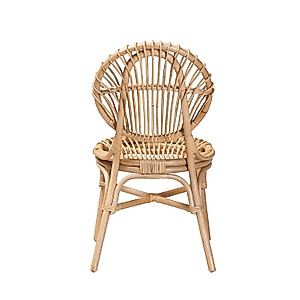 Bali & pari Iris Modern Bohemian Natural Brown Rattan Dining Chair