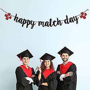 Happy Match Day Banner, Residency Match Day Decorations, Congrats on Matching, Medical School Graduation Party Decorations Black Glitter