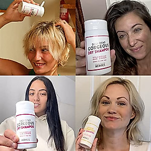 Drop Dead Gorgeous Non Aerosol Dry Shampoo Volume Powder by Handmade Heroes | 2oz | 100% Natural and Vegan, Sustainable and Aerosol Free | For Medium and Dark Hair Brunette | Volumizing hair powder suitable for Air Travel, Women and Men