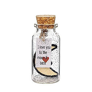 MUZRUYOU Romantic Gifts for Her or Him -I Love You to The Moon and Back - Cute Decorative Jar - Love Present for Boyfriend, Girlfriend, Husband, Wife (Moon in a Bottle)