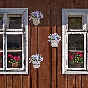 6 Pack 8 Inch Wall Flower Pot Holder Ring Plant Hanger, Metal Planter Hooks Wall Mounted Bracket Heavy Duty for Outdoor Indoor