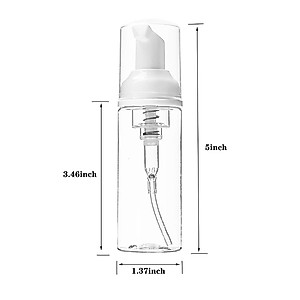 JIUZHU Foam Pump Bottle 10 Pcs 2oz Foaming Soap Pump Dispenser & BPA Free for Cleaning, Travel, Cosmetics Packaging, Hand Soap Foaming, Wash Eyelashes，Shampoo