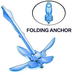 XIALUO Marine Kayak Anchor Kits 3.5 lb Folding Anchor Accessories with 30 ft Rope for Fishing Kayaks, Canoe, Jet Ski, SUP Paddle Board and Small Boats