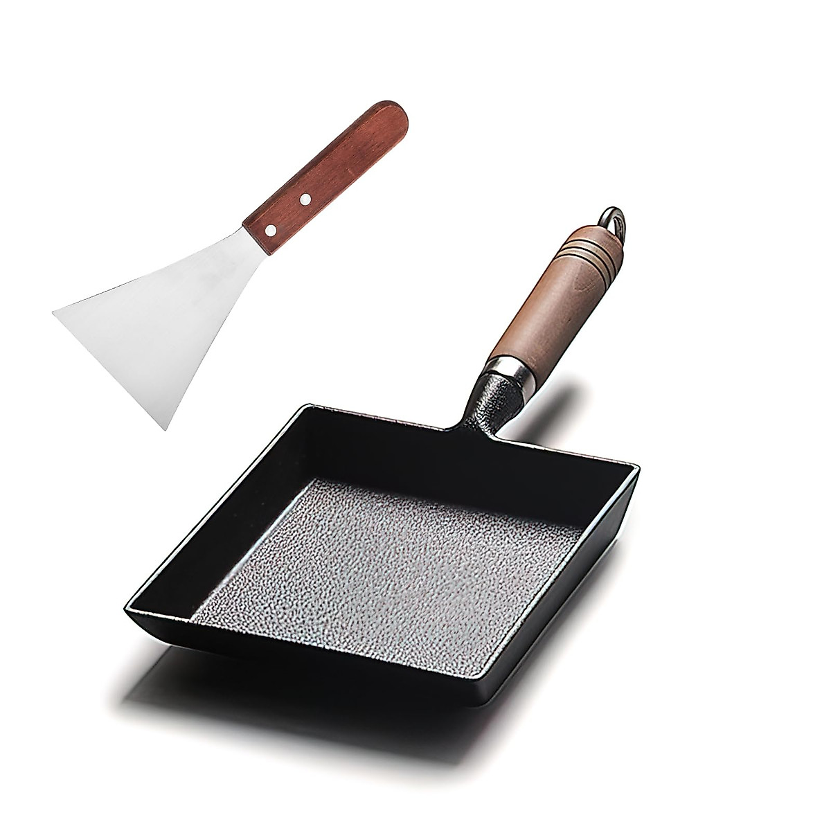 CoolZephyr Pre-Seasoned Cast Iron Tamagoyaki Pan - 9x7 Inches Ideal for Japanese Egg Omelettes