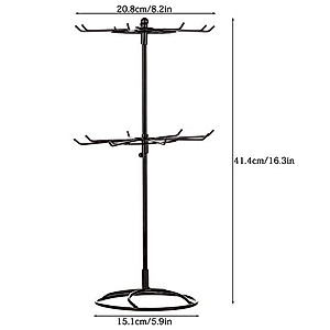 Firlar 2 Tier Rotating Jewelry Tower Jewelry Stand, Metal Rotating Jewelry Display Holder Jewelry Tree Stand Bracelet Rotation Holder Jewelry Display Rack Organizer for Necklace Bracelet Earring Ring