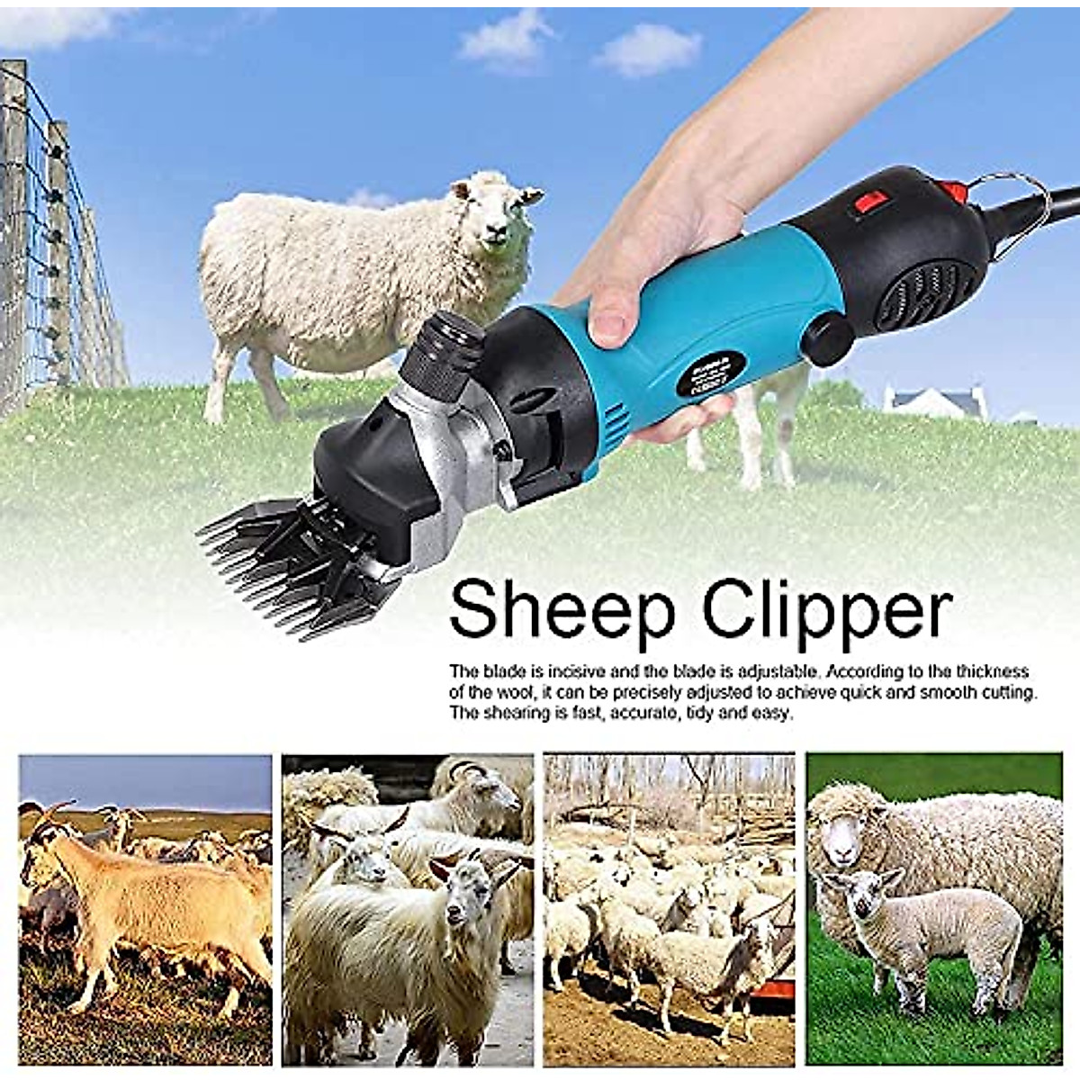 BDRKCC Electric Sheep Shear Livestock Farm Accessories Sheep Clipper for Fine Wool Sheep for New Wool Shearing Beginners