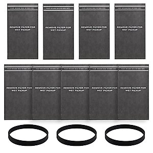 9 Pack 38737 Dust Filter Bags Replacement for Craftsman 2 to 2.5 Gallon Wet/Dry Vacuums and Powerhead Bucket Vac, with 3 Retaining Bands, Part# 9-38737/CMXZVBE38737
