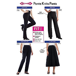 Woman Within Women's Plus Size Bootcut Ponte Stretch Knit Pant - 20 W, Black