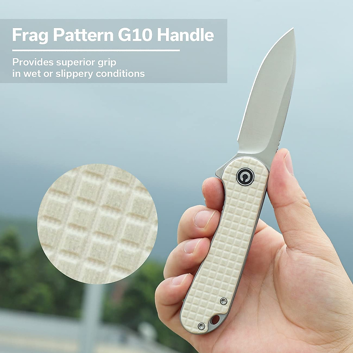 CIVIVI Folding Pocket Knife- Elementum Flipper Knife with 2.96'' D2 Blade G10 Handle, Ideal for Outdoor EDC Gift C907A-3