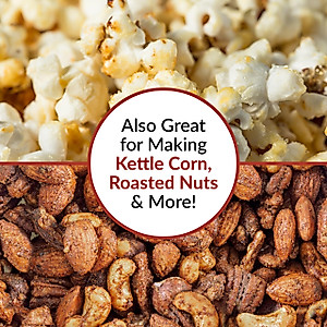 Nostalgia 6-Quart Stirring Popcorn Popper With Quick-Heat Technology, Makes 24 Cups of Popcorn, Kernel Measuring Cup, Oil Free, Makes Roasted Nuts, Perfect for Birthday Parties, Black