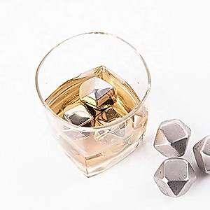 Set of 8 Whiskey Stones, Diamond Shaped Reusable Ice Cubes, Gifts for Christmas Stocking Stuffers, for Men Dad, Unique Ideas for Birthday for Boyfriend Him Cool Gadgets for Husband Grandpa Brother
