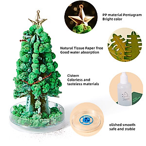 Mideer Magic Growing Crystal Christmas Tree, Presents Novelty Kit for Kids Funny Educational and Party Toys, Kids DIY Arts and Crafts, Science Kits Feel The Magical Growth of Xmas Ornaments