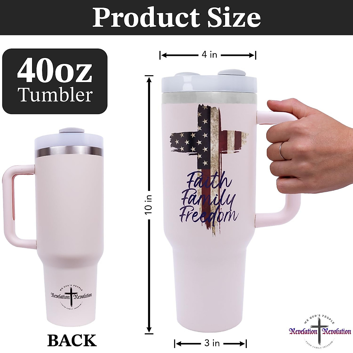 40oz Inspirational & Encouraging Christian Tumbler, Child of God Stainless Steel Coffee Cup, Insulated Bible Verse Travel Cup with Handle Straw, Laser Engraved Religious Gifts for Baptisms & Birthdays